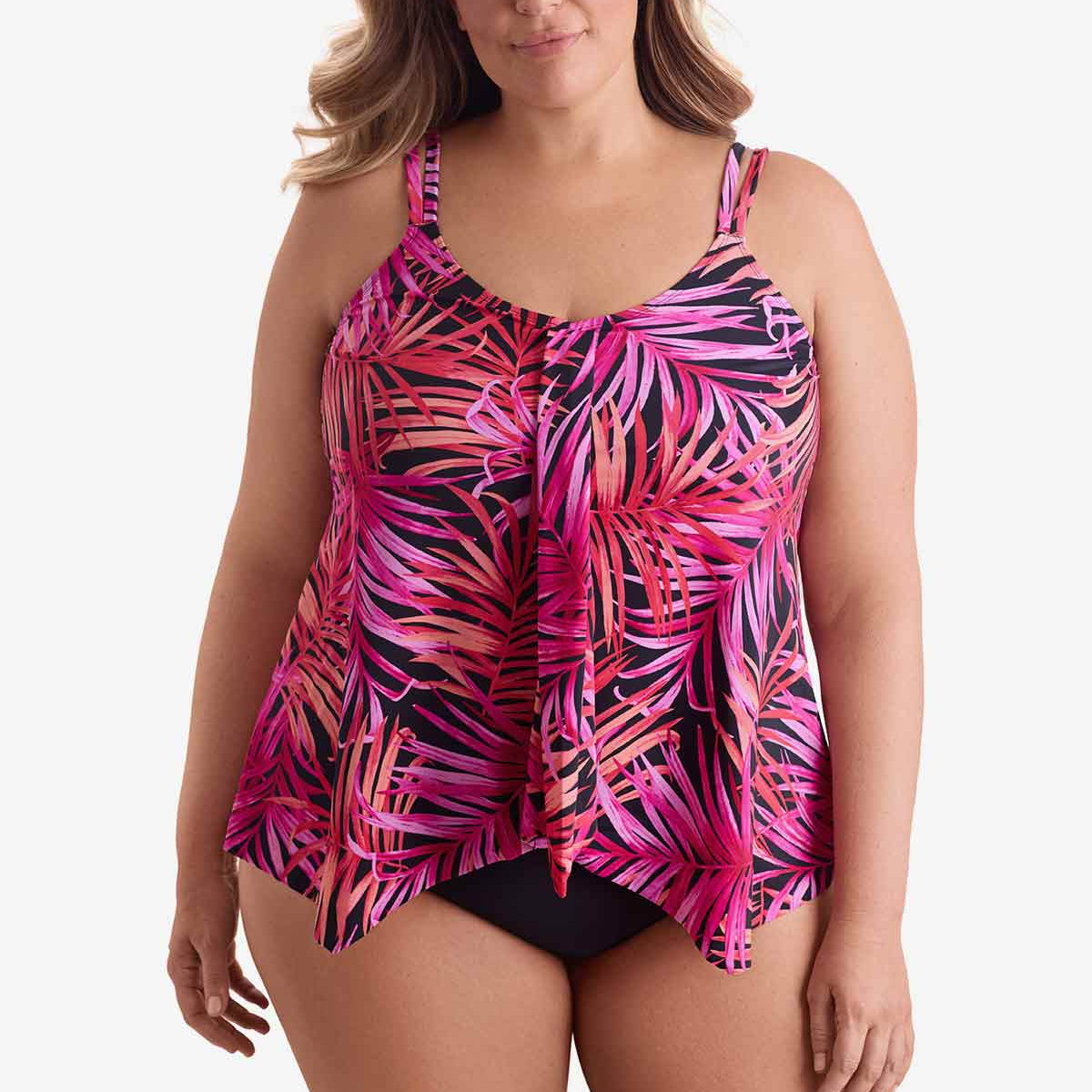 Shape Solver Plus Size Handkerchief Hem Tankini Top Shake A Palm – Longitude Swim