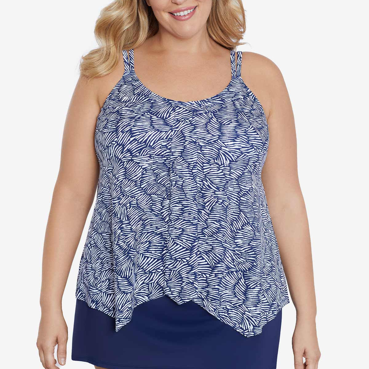 Shape Solver by Penbrooke Plus Size Handkerchief Hem Tankini Shifting ...