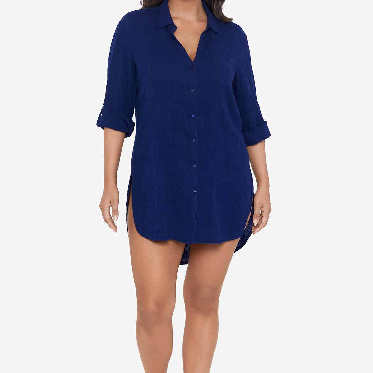 Solid Button Down Beach Shirt – Longitude Swim