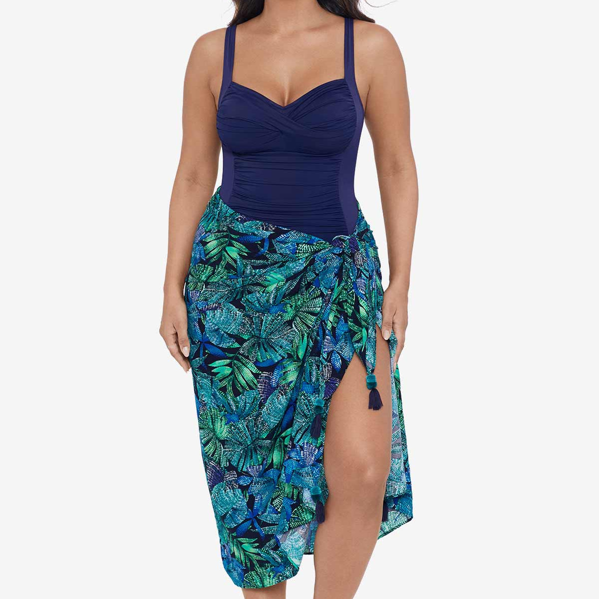 Mosaic Jungle Pareo Swim Cover Up - Blue/Multi – Longitude Swim