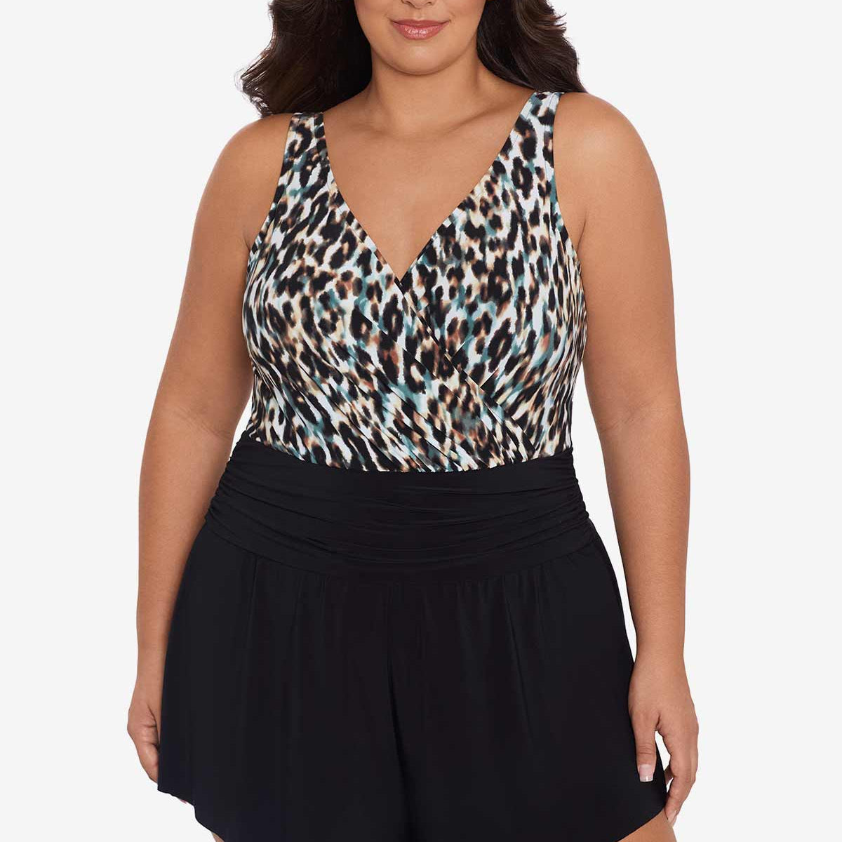 Plus Size Rebecca Romper - Leopard In The Mist – Longitude Swim