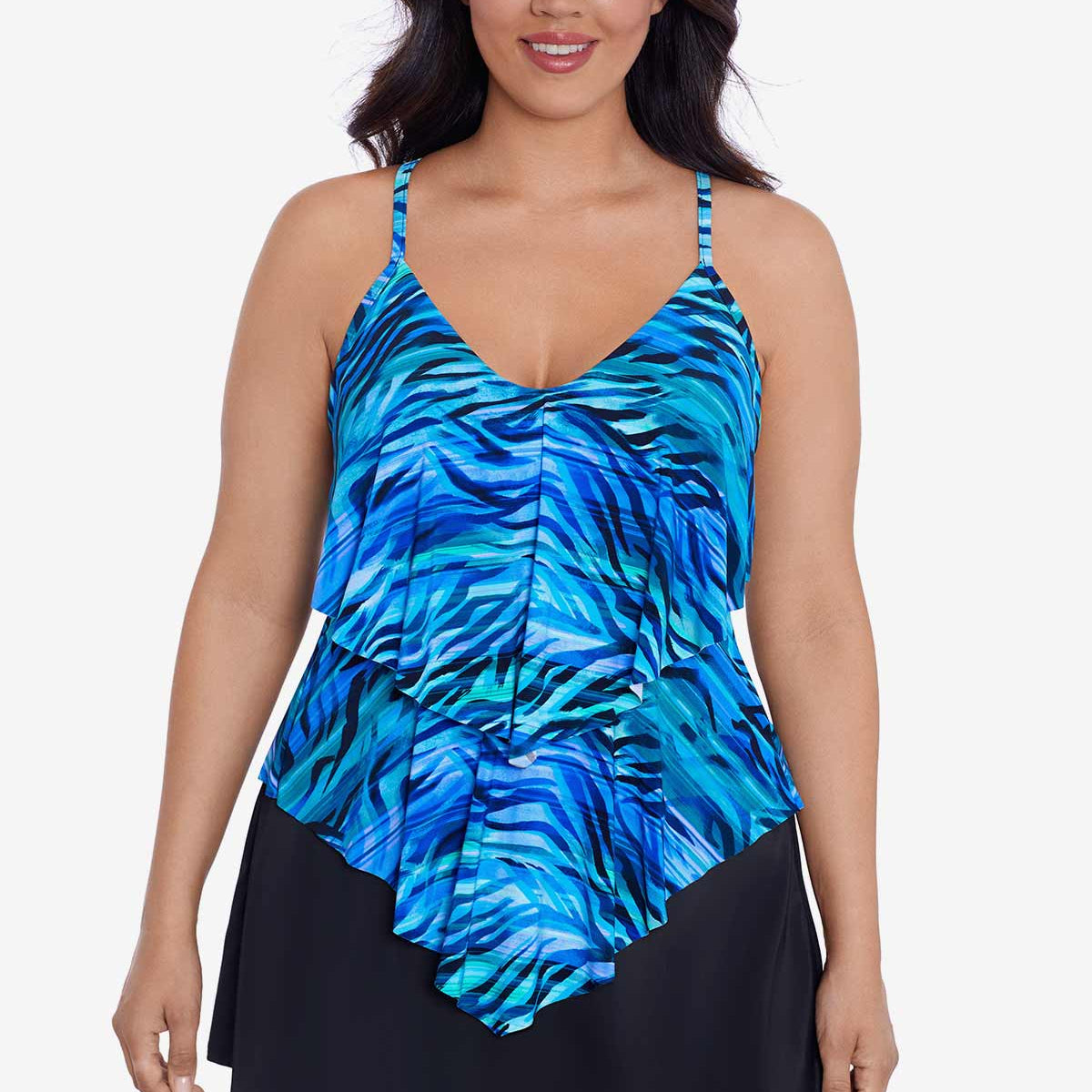 Plus Size Ronnie Tankini Top - Wave Catcher – Longitude Swim