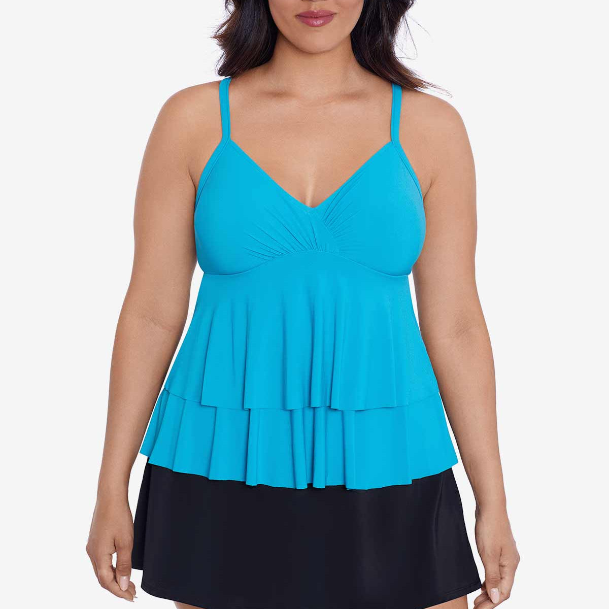 Leona Tankini Top - Turquoise – Longitude Swim