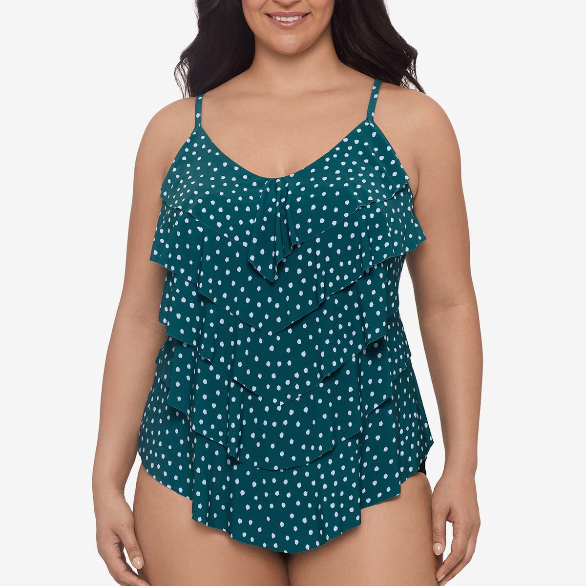Plus Size Rachel Tankini Top - Sea Stones – Longitude Swim