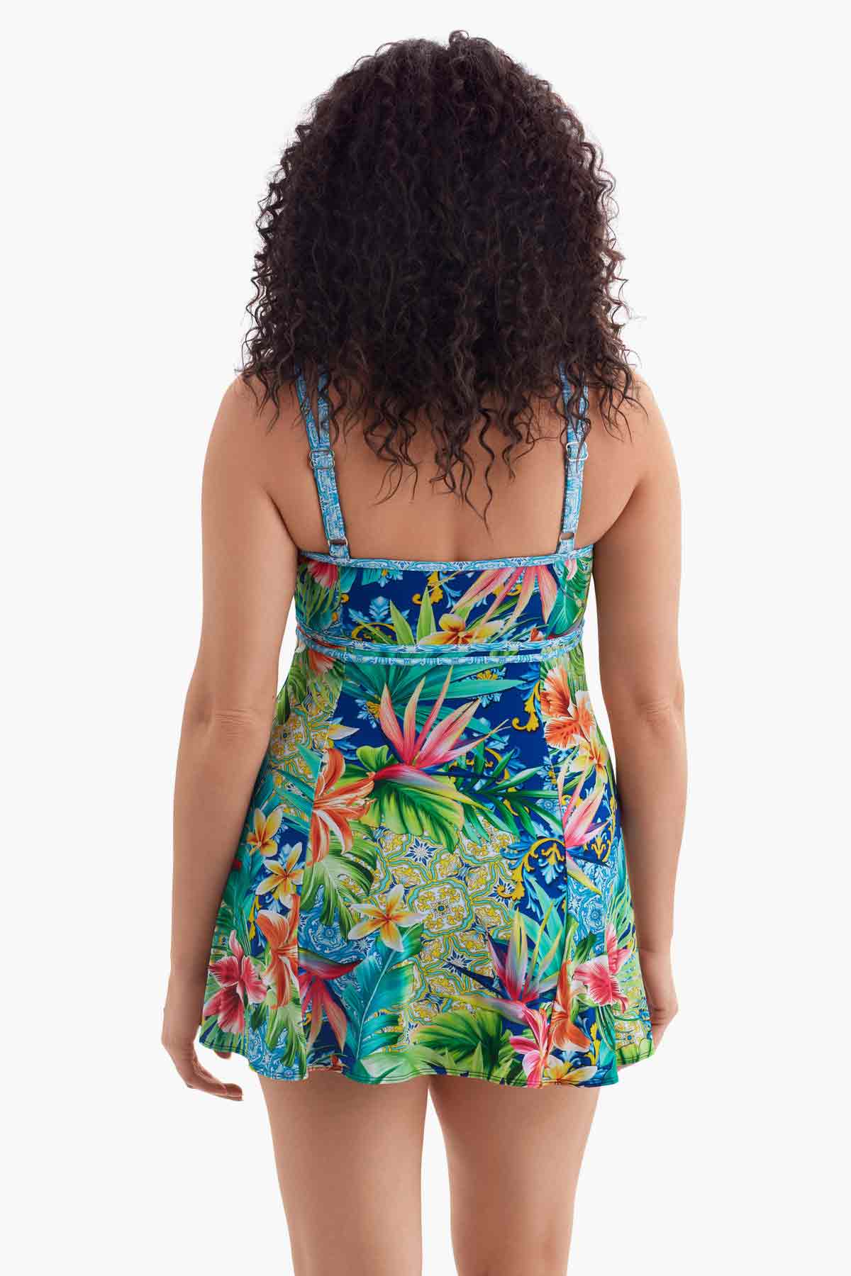 Longitude Plus Size Empire Princess Seam Swim Dress Boca Raton ...