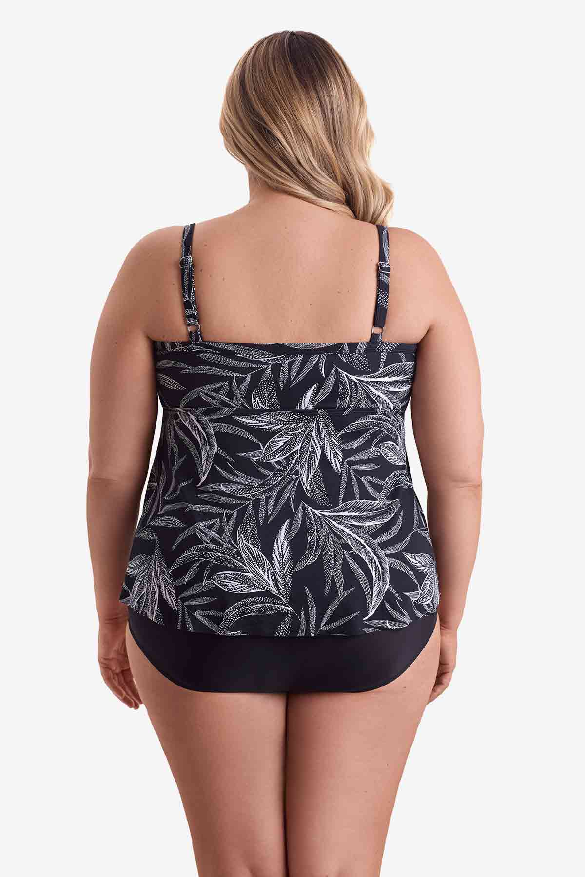 Shape Solver Plus Size High Low Double Tier Tankini Top Leaf Encounter ...