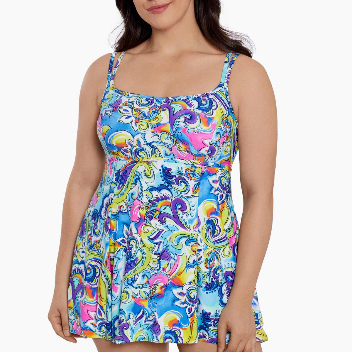 Longitude Empire Princess Seam Swim Dress Paisley Seas – Longitude Swim
