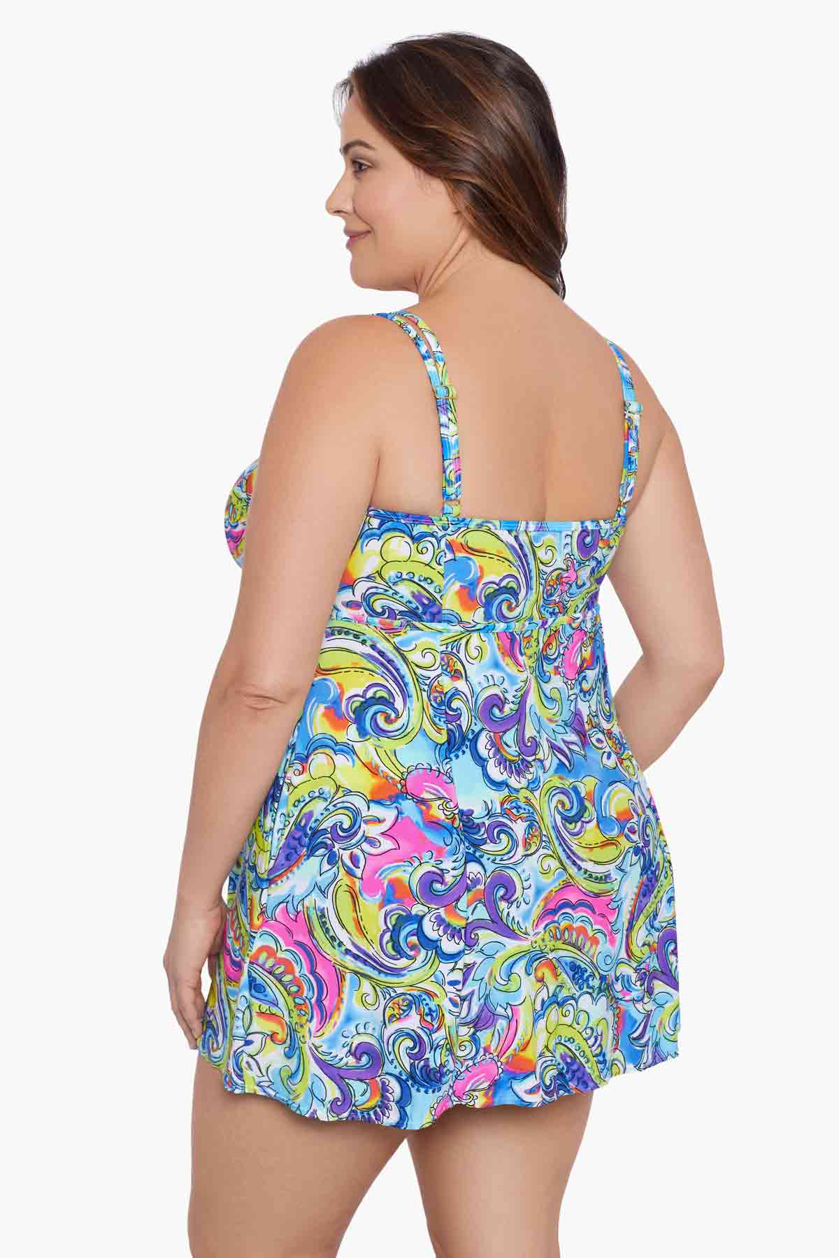 Longitude Empire Princess Seam Swim Dress Paisley Seas – Longitude Swim