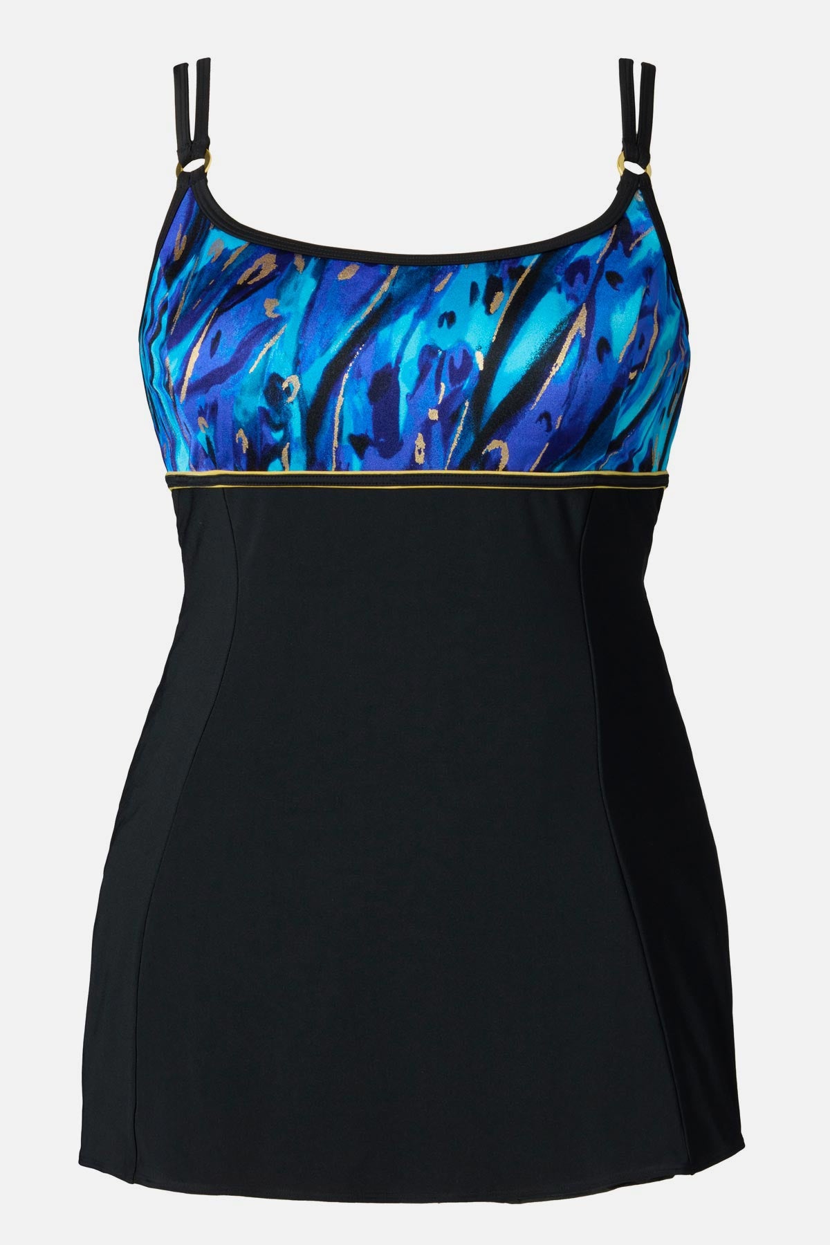 Longitude Long Torso Empire Princess Seam Swim Dress W Hardwear Gilded ...